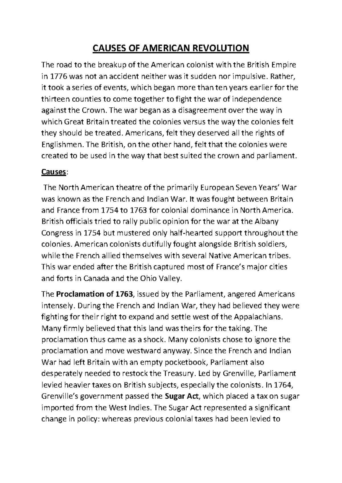 Causes of the American Revolution: Key Events Leading to Independence ...