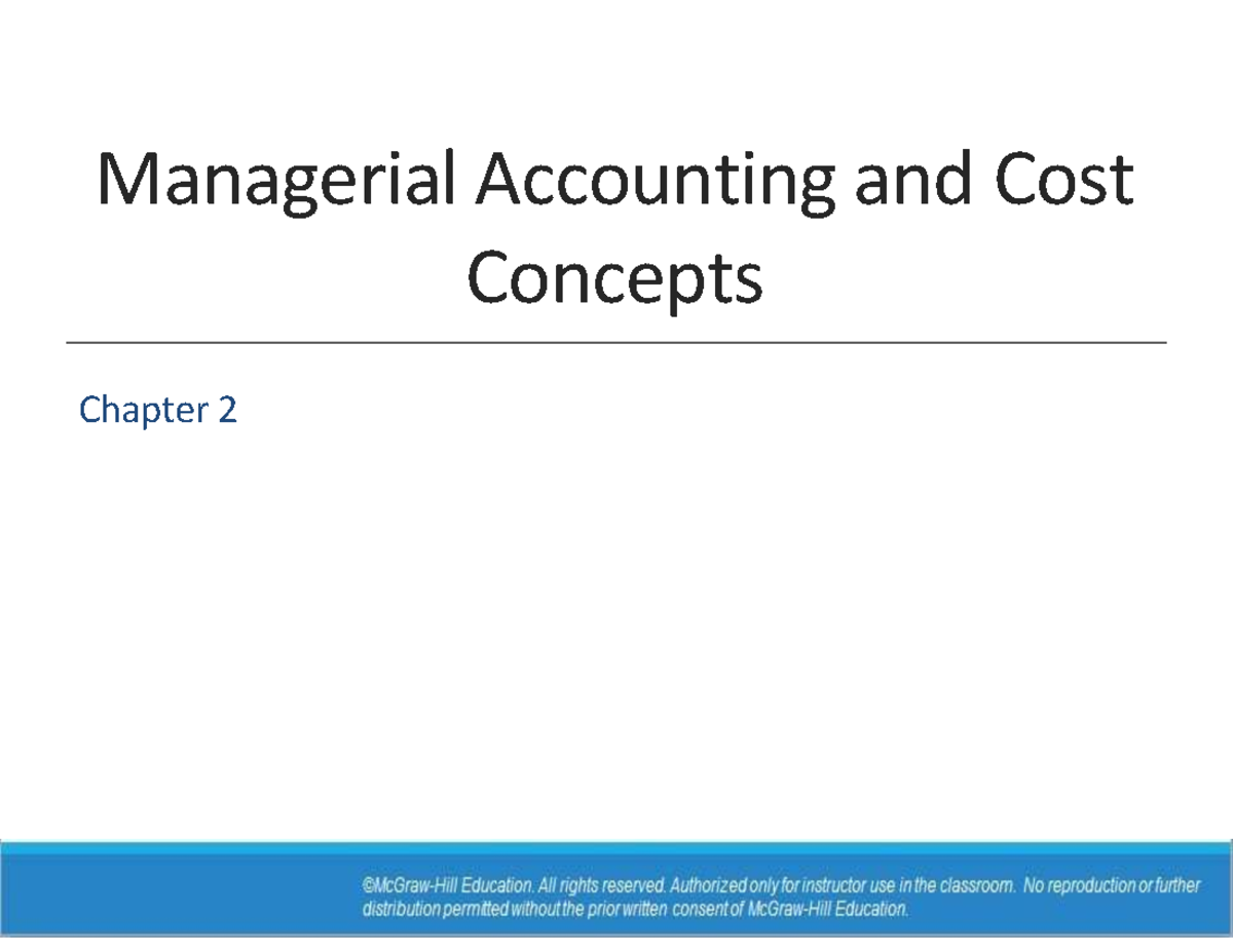 ACT 202 Managerial Accounting - Chapter 2 Notes on Costs - Studocu