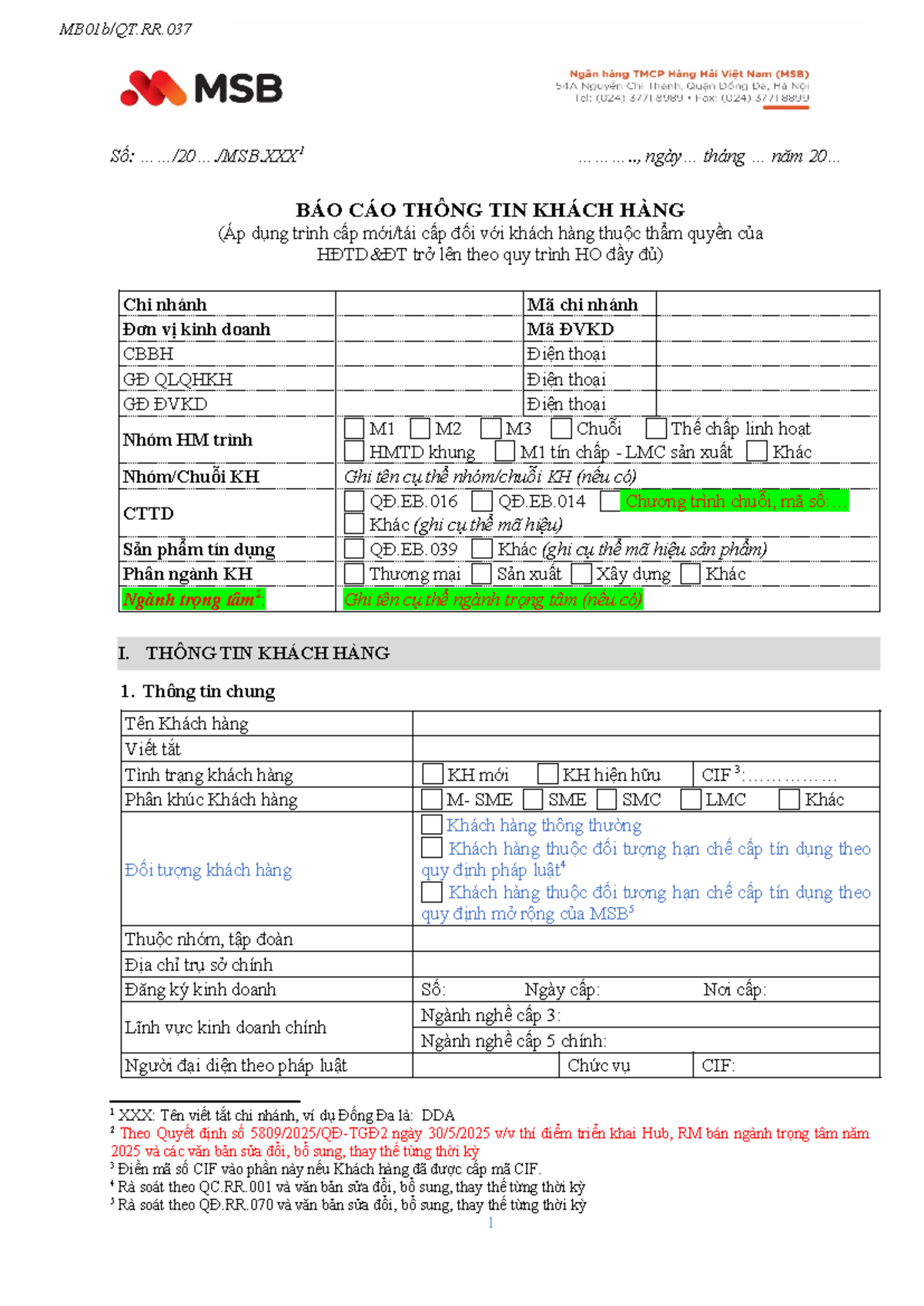 1b. MB01B.QT.RR.037 Báo Cáo Thông Tin Khách Hàng (Trình HDTD DT Trở Lên ...