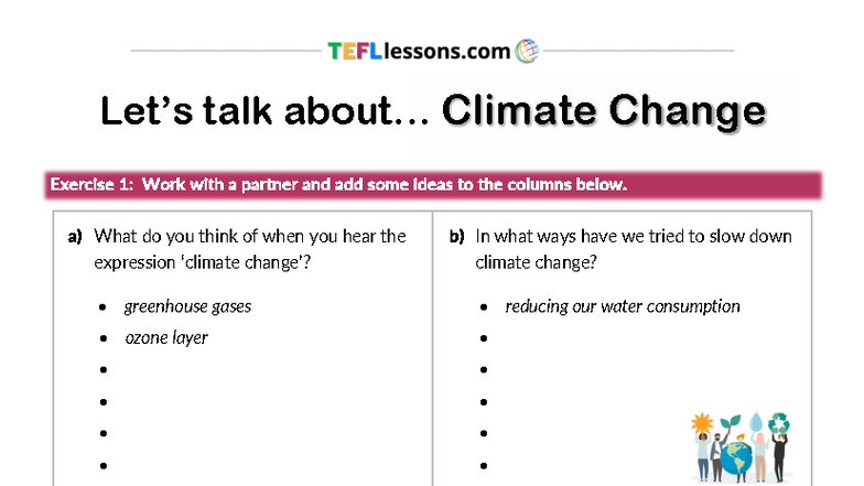 Climate Change Worksheet: Exercises and Vocabulary Practice - Studocu