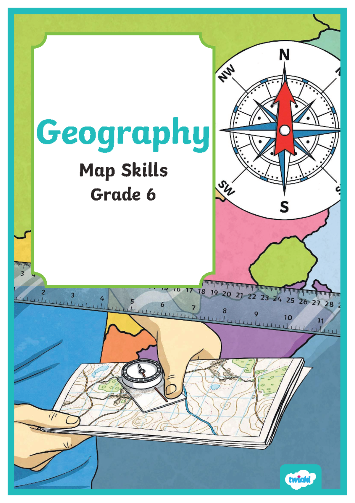 Geography Map Skills Grade 6: Latitude, Longitude, and Scales Workbook ...