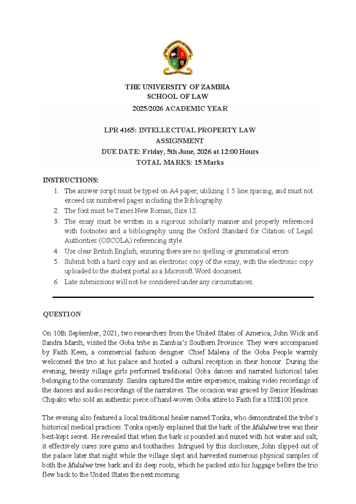 LPR 4165: Assignment on Intellectual Property Law 2026 - Studocu