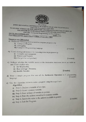 4. Control Structures - CONTROL STRUCTURES Program control Specify order in which statements are ...