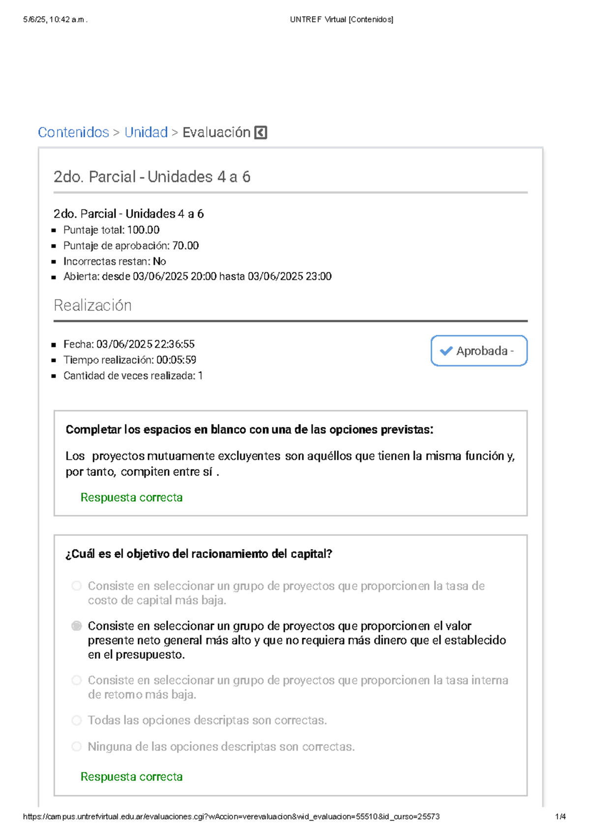 UNTREF Virtual: Evaluación 2do Parcial Unidades 4 a 6 - Finanzas - Studocu