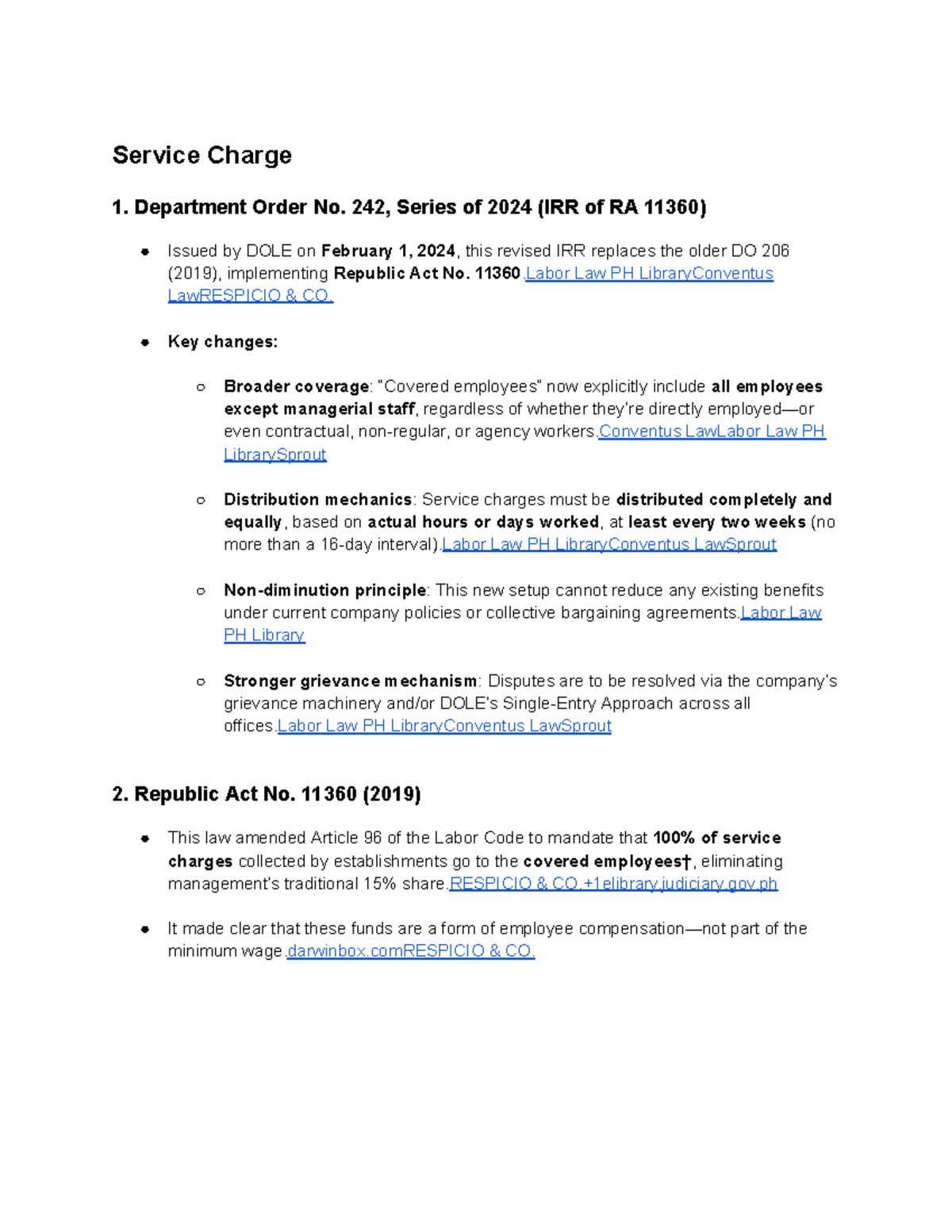 Old vs New: Key Changes in Labor Laws (RA 11360 & RA 11210) - Studocu