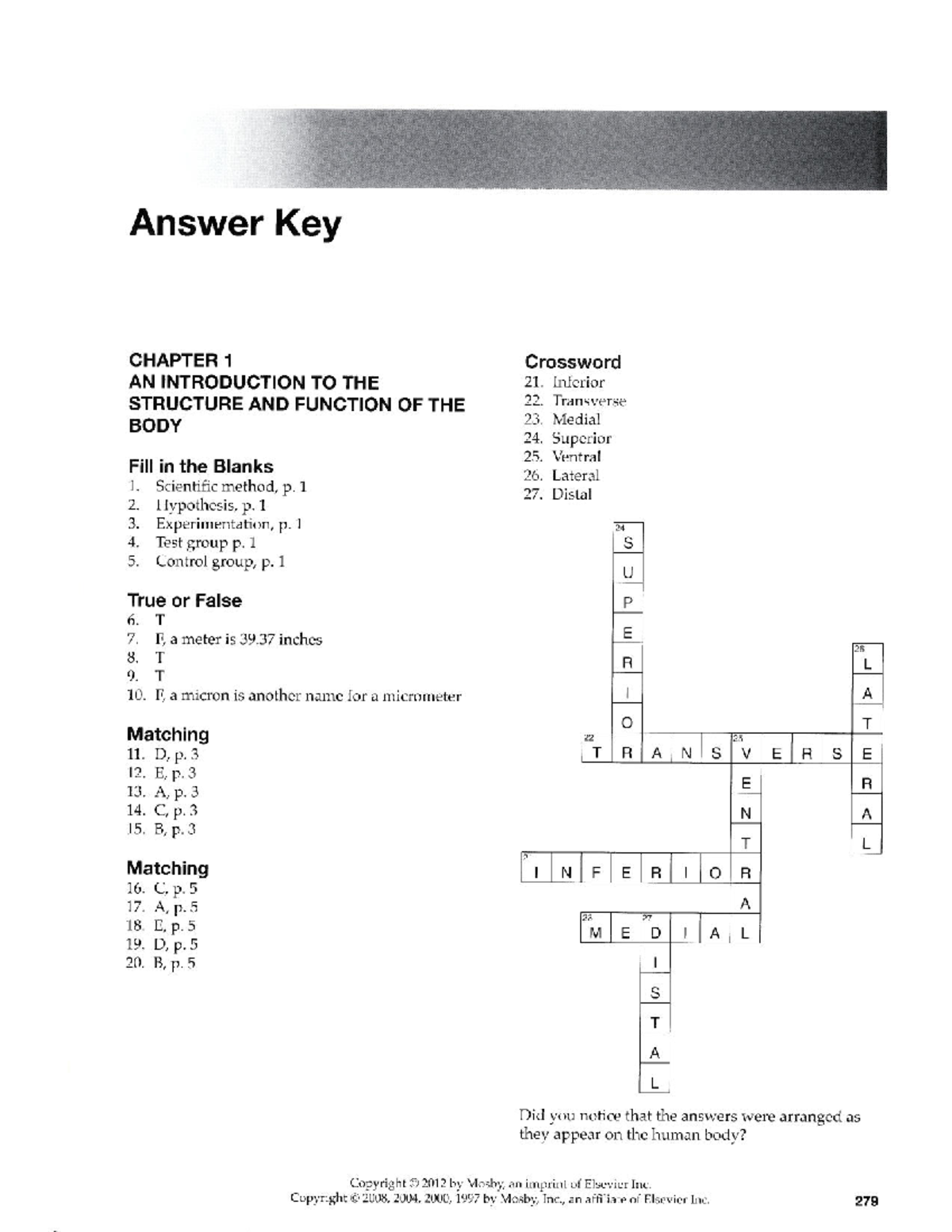 Studyguideanswers - Answer key for anatomy packet chapters up to 21 ...