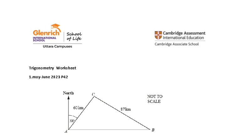 HW1 Trigonometry - trig - Mathematics - Trigonometry Worksheet 1-June 2023 P May-June 2024 P 3 ...