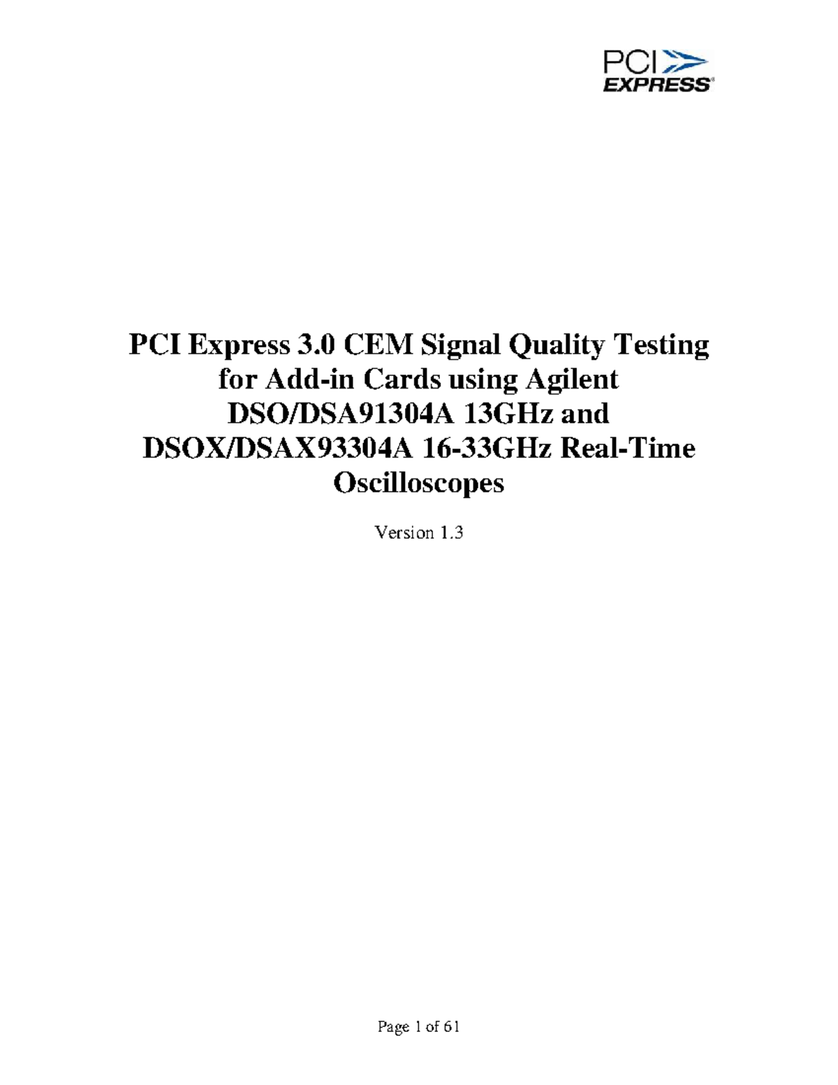 Agilent PCIe 3.0 Card Signal Quality Testing Guide (Rev 1.3) - Studocu