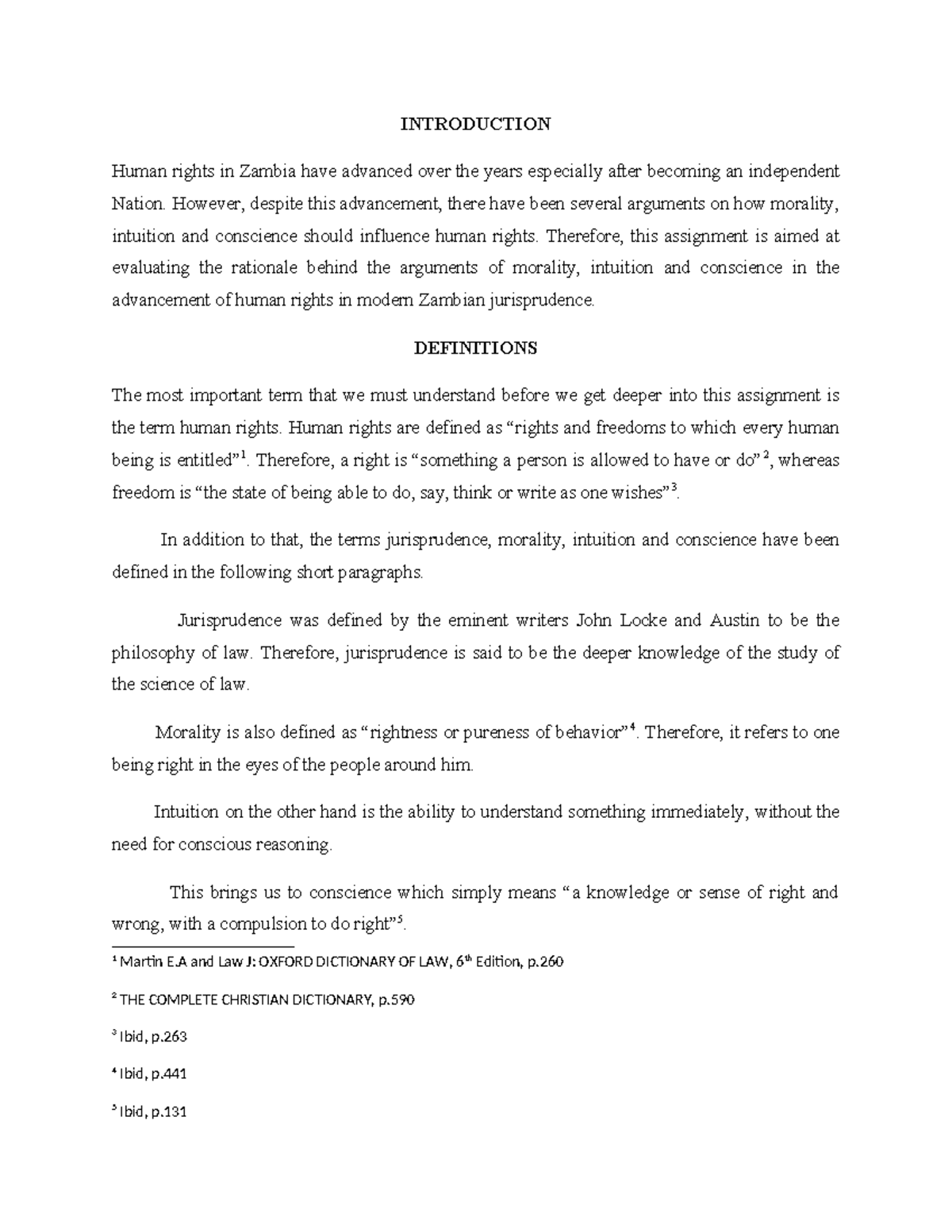 Juris 1 Assignment: Morality, Intuition, and Human Rights in Zambia ...