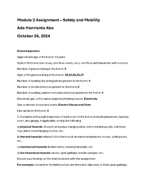 Module 12 – Health Conditions - Assignment and answer - Module 12 ...