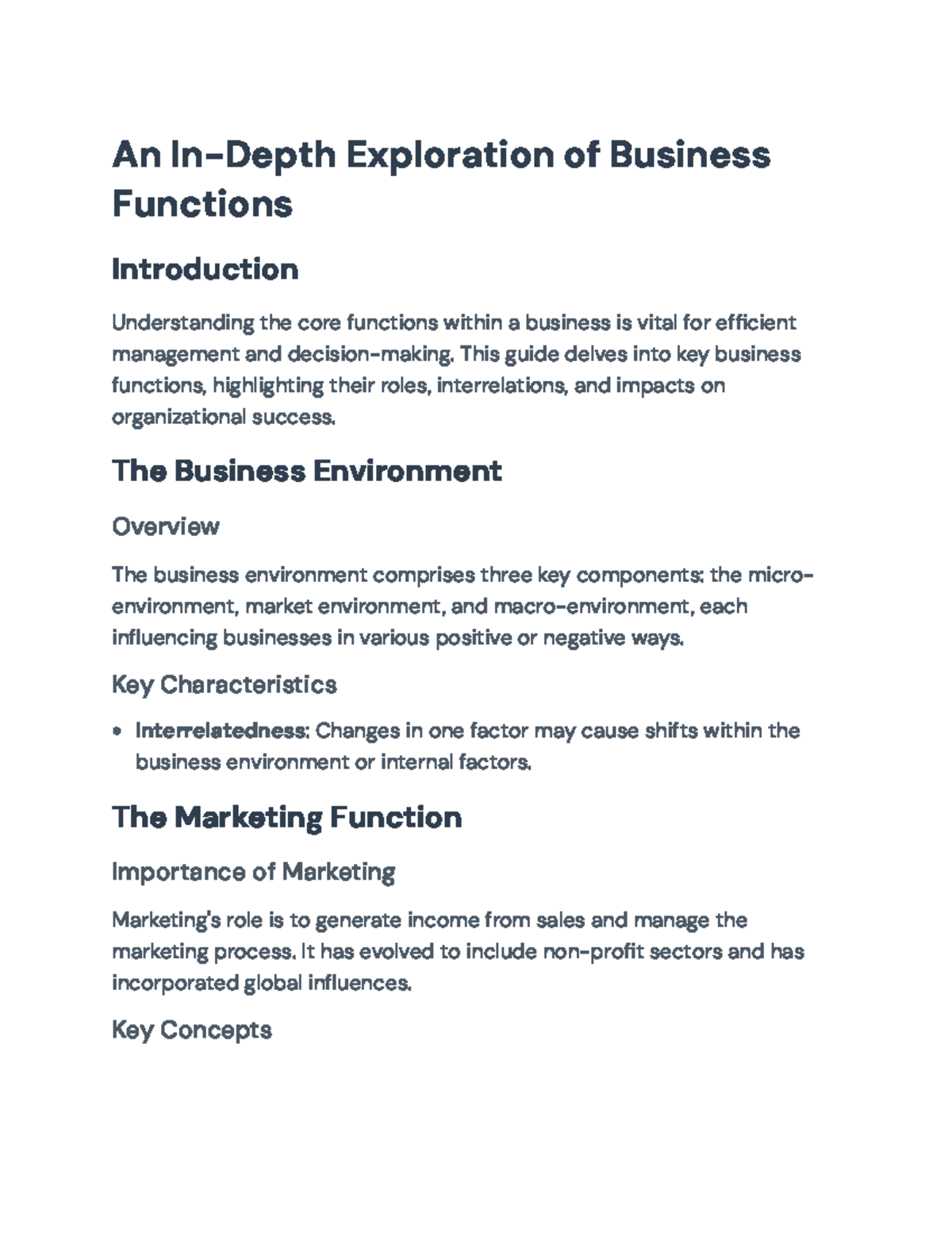 Comprehensive Guide to Business Functions: Roles & Interrelations ...