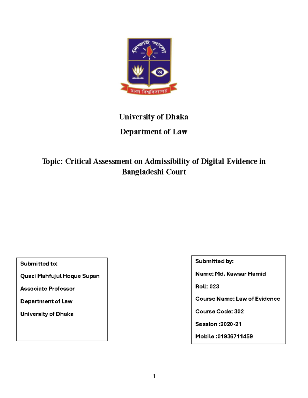 Critical Assessment of Digital Evidence Admissibility in Bangladesh ...