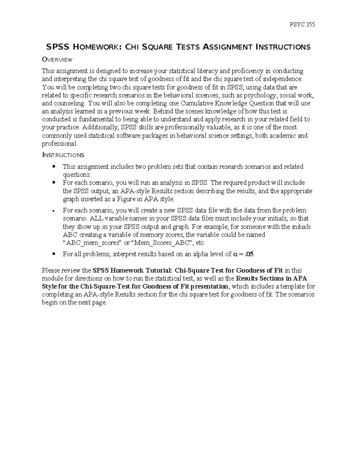SPSS CHI-SQUARE TEST ASSIGNMENT INSTRUCTIONS (HOMEWORK) - Studocu