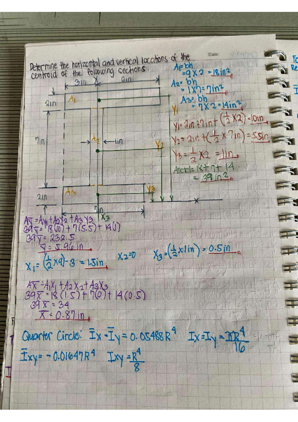 CE 101: Centroid Calculation of Various Sections - Studocu