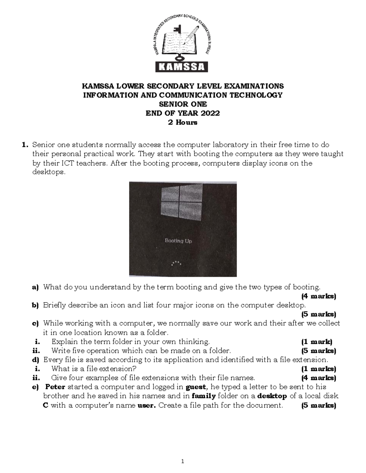 ICT S - Senior One End of Year Exam Notes 2022 - Studocu
