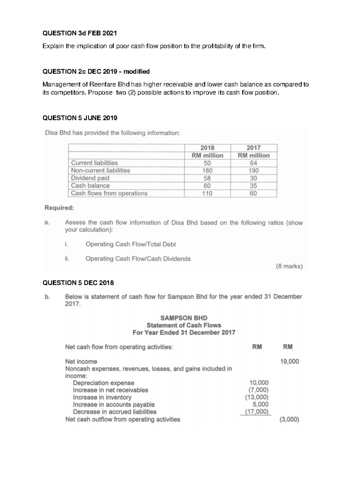 EQPS - Exam Study Notes on Cash Flow Implications and Management - Studocu