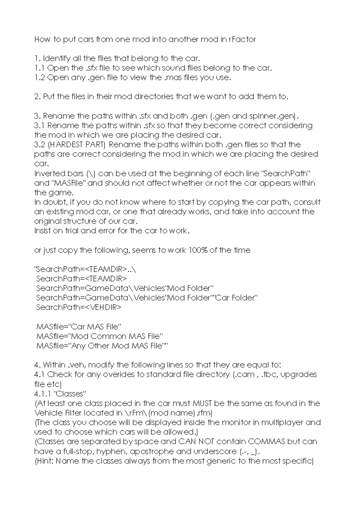 Transferring Cars Between Mods in rFactor 1: A Step-by-Step Guide - Studocu