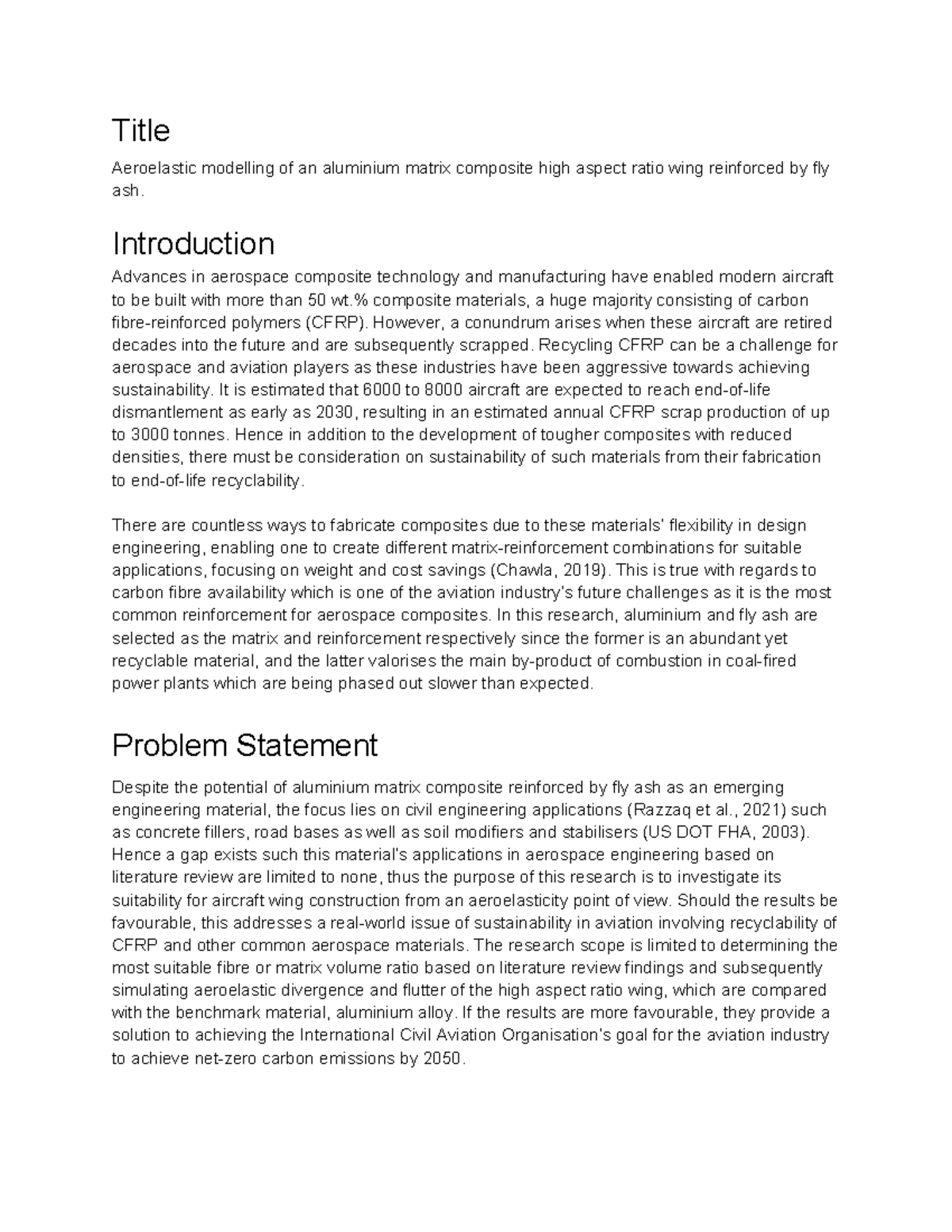 EAS5100 Individual Assignment 2: Aeroelastic Modelling of Aluminium ...