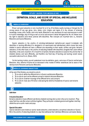 Study-Guide-Module-4-Prof-ED-103 - BASES AND POLICIES OF SPECIAL AND ...