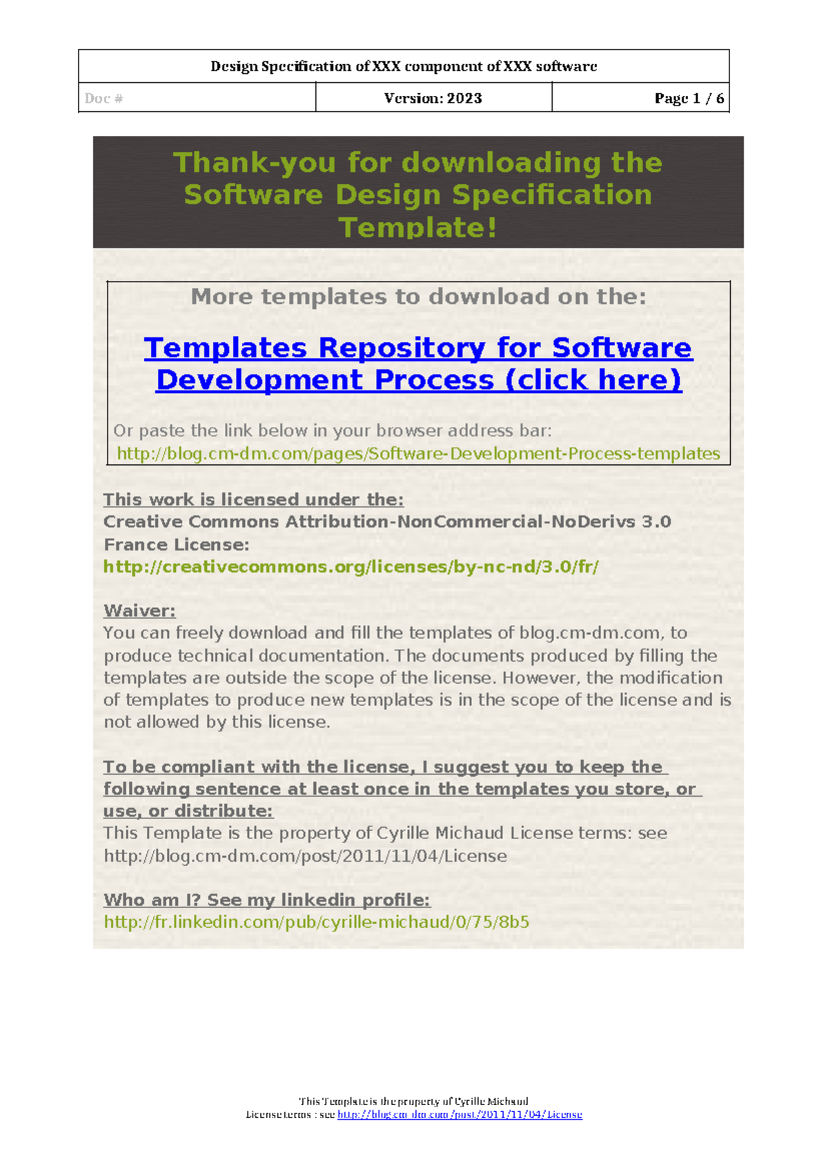 Software design specification template 2024 - Doc # Version: 2023 Page ...