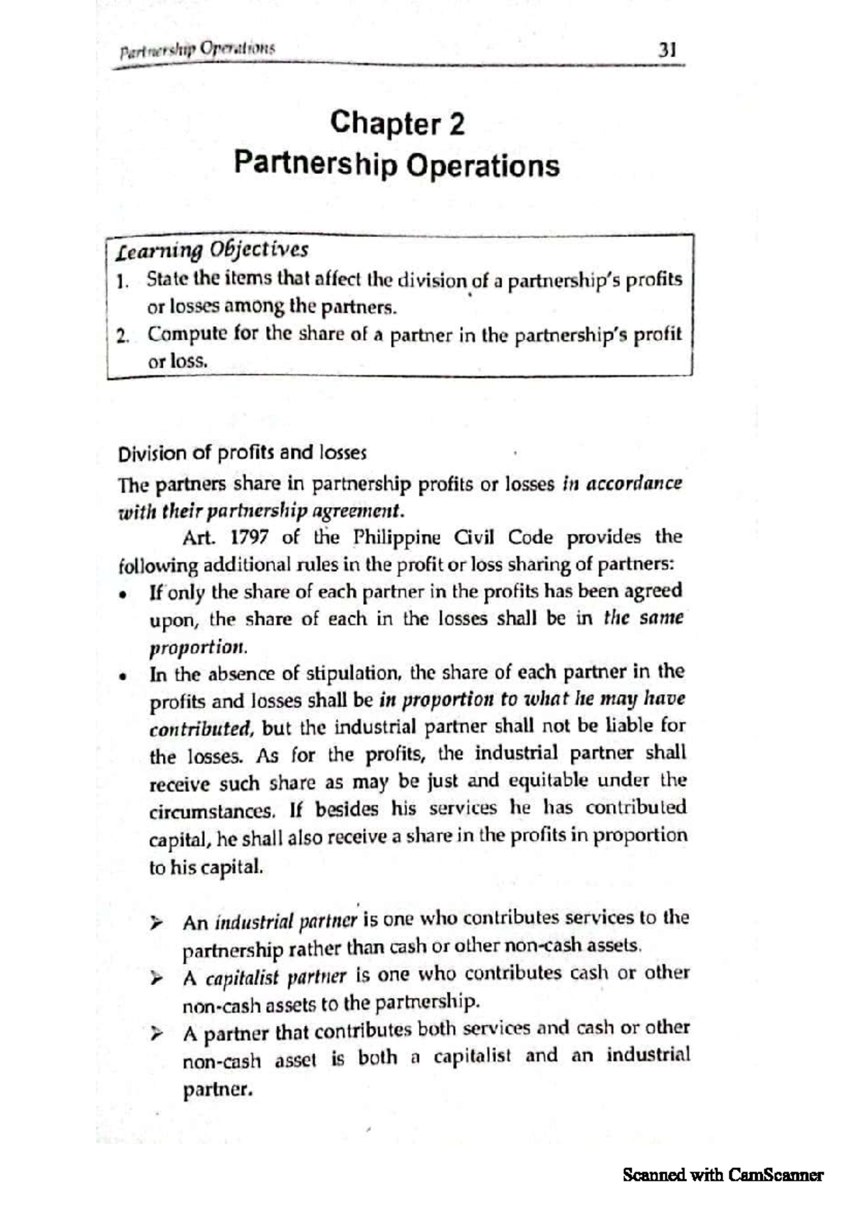 Partnership Operations 31: Chapter 2 - Profit and Loss Sharing ...