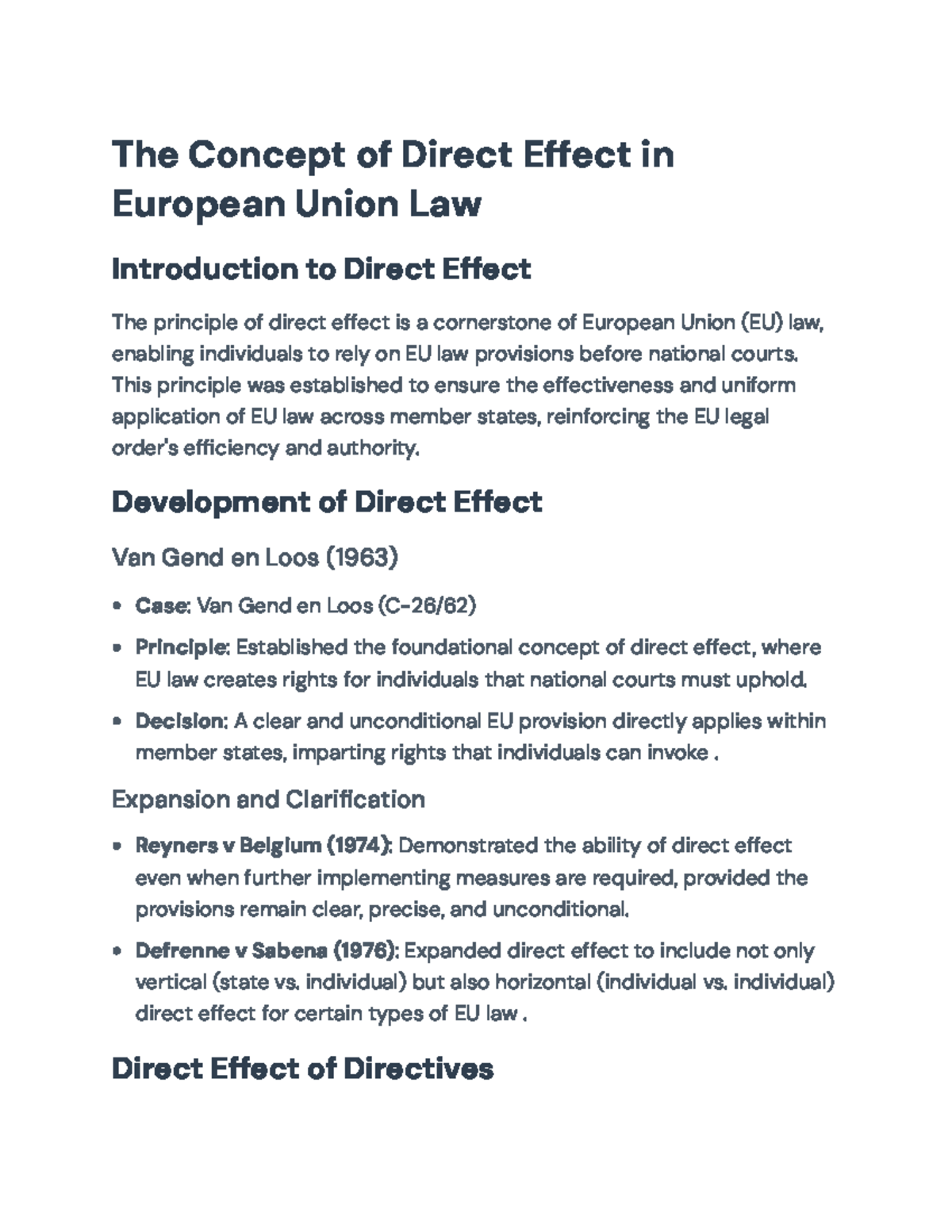 Understanding Direct Effect in EU Law: Key Principles & Case Analysis ...