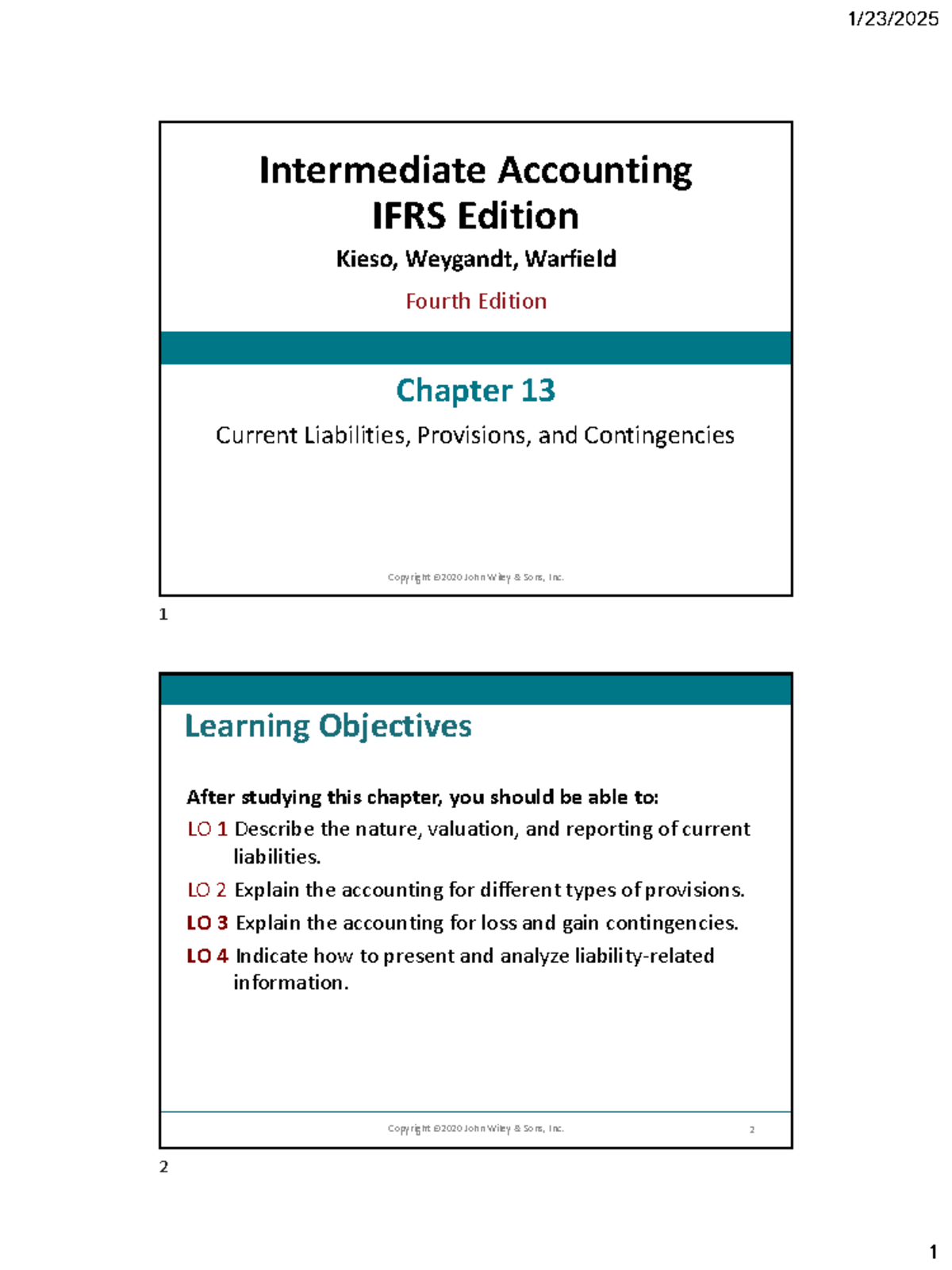 Ch. 13 Current Liabilities & Provisions - Intermediate Accounting (IFRS ...