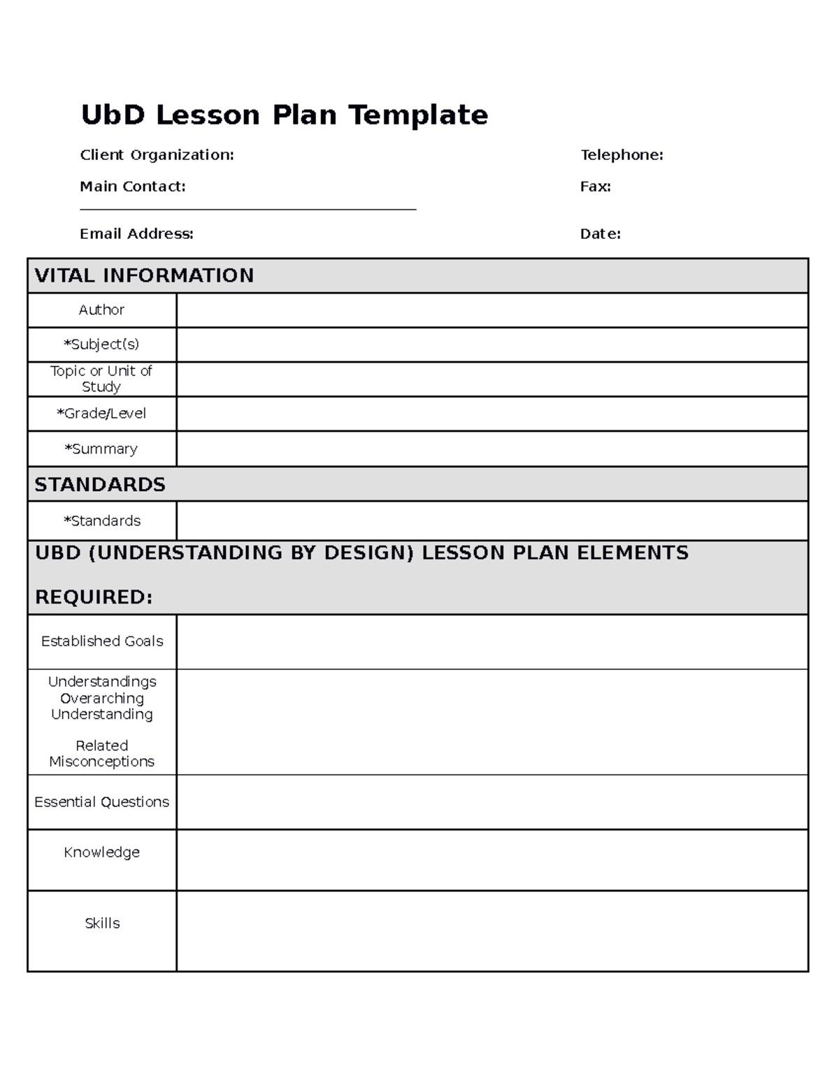 UBD Lesson Plan Template - Design Strategy Guide - Studocu