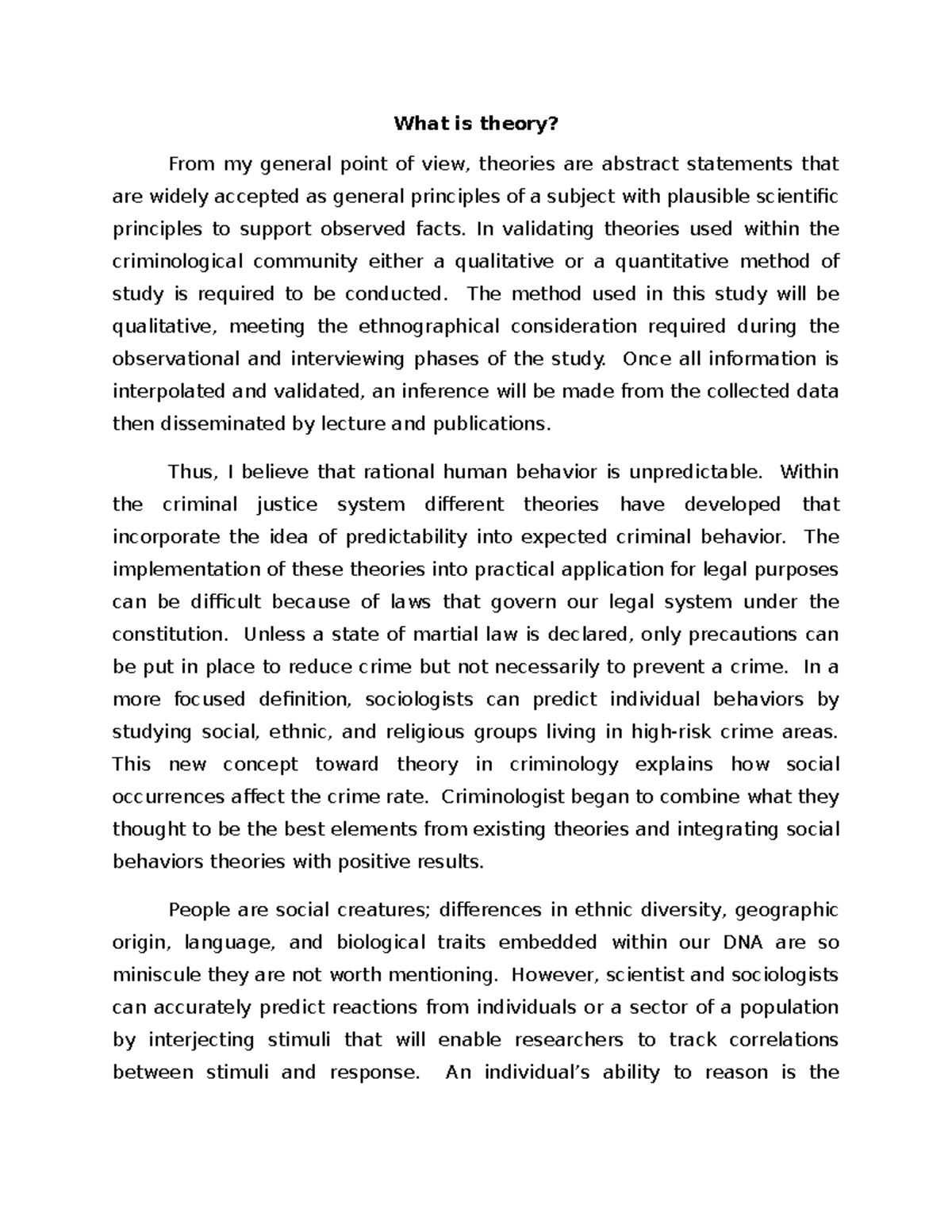 What is theory - The set of institutional imperatives where it finds ...