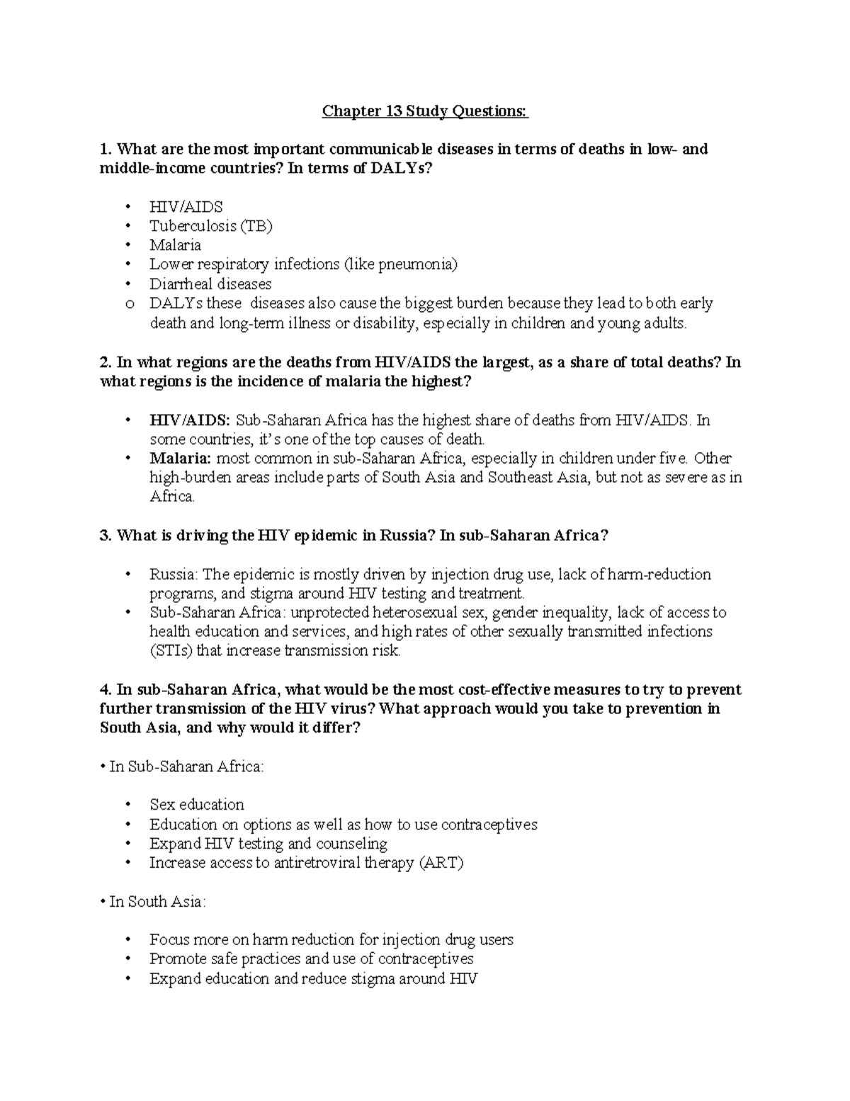 Chapter 13 SQ - study questions from textbook - Chapter 13 Study ...
