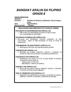 WS Q2 Filipino-7 Lesson 3 Week 5 - IMPLEMENTATION OF THE MATATAG K TO ...