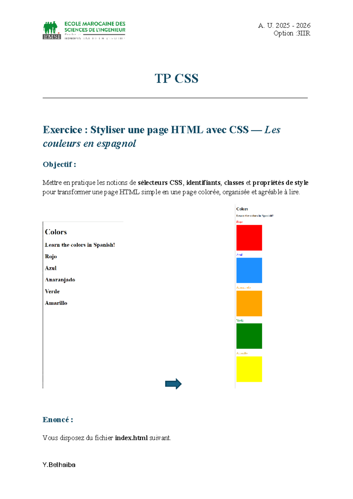 TP CSS 3IIR - Styliser une Page HTML avec CSS - Studocu