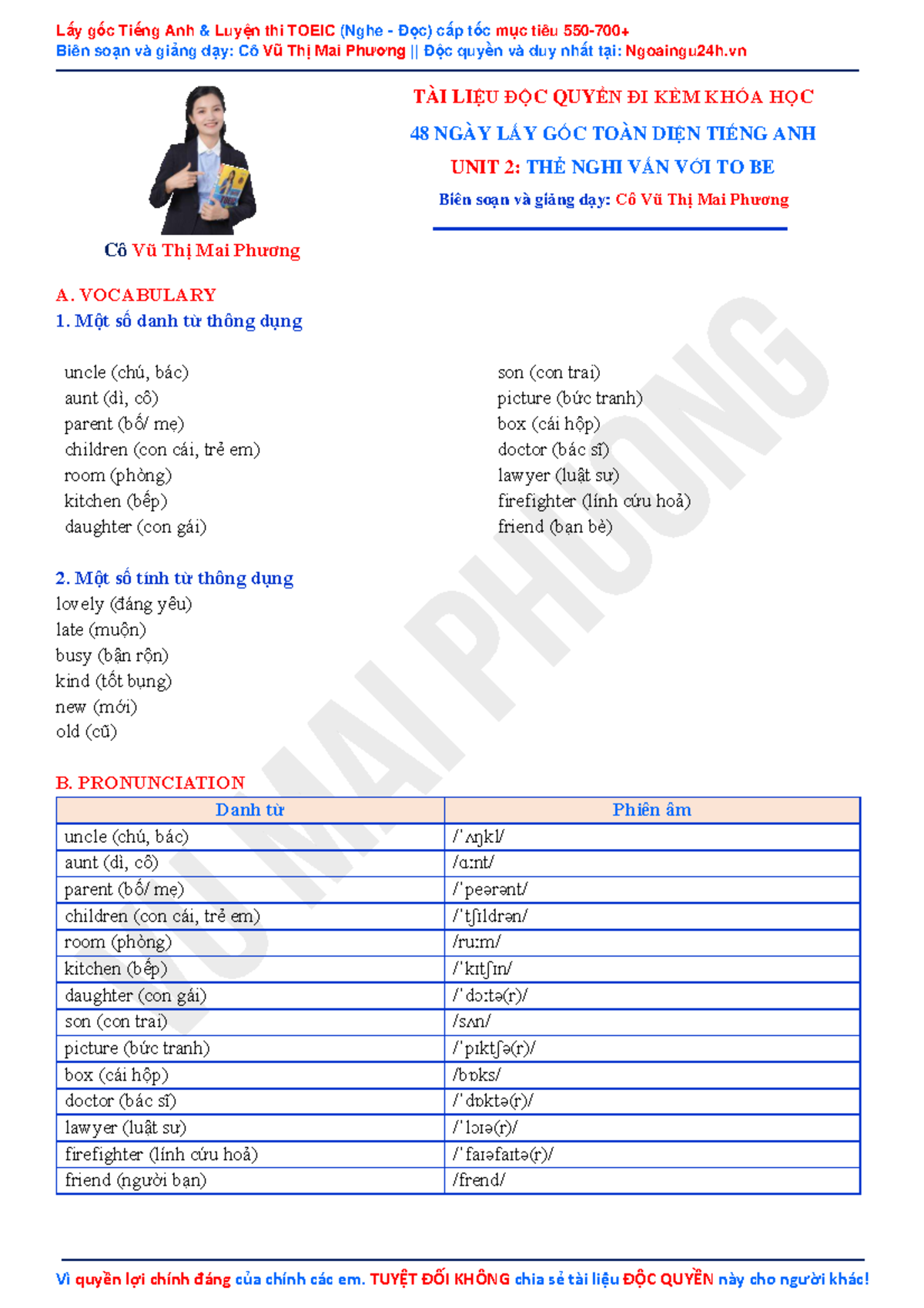 Luyện thi TOEIC Cấp Tốc: Thể Nghi Vấn Với To Be - Unit 2 - Studocu