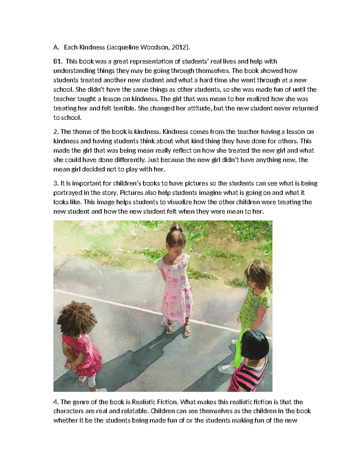 ENM3 task 1 - task 1 passed - A. Each Kindness (Jacqueline Woodson ... ENM3 task 1 - task 1 passed - A. Each Kindness (Jacqueline Woodson ...
