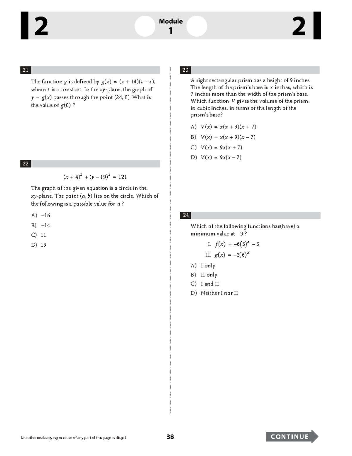 Hard SAT Math Problems - Practice Set for Advanced Topics - Studocu
