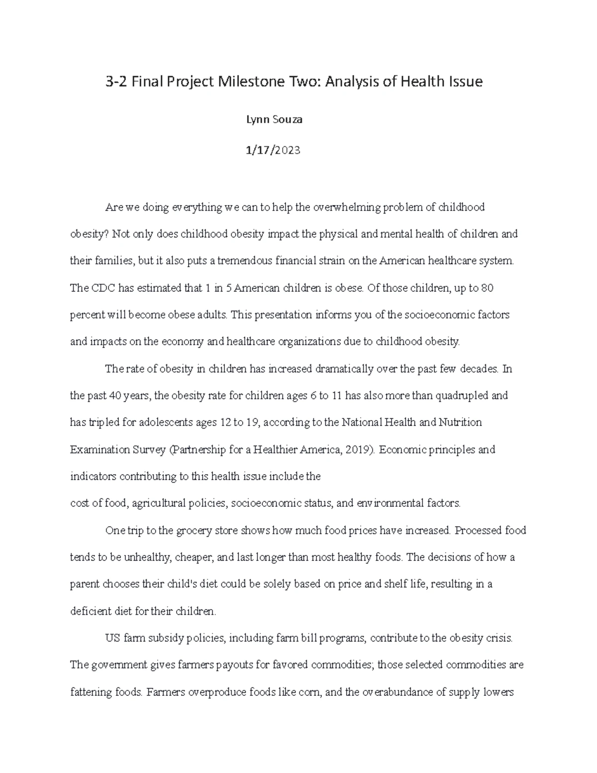 HCM320 Mile1 - Milestone 1 - HCM 320 Milestone One Template Use this template to compile ...