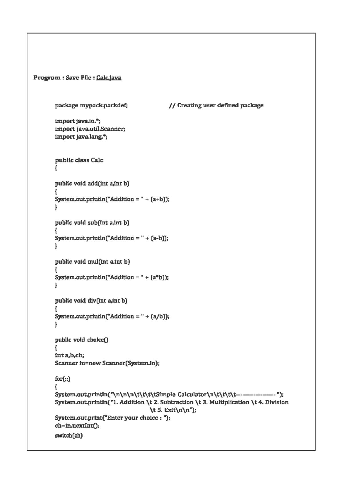 4 Calc - 21CSEP4 Object Oriented Programming Lab 4 - Program : Save ...