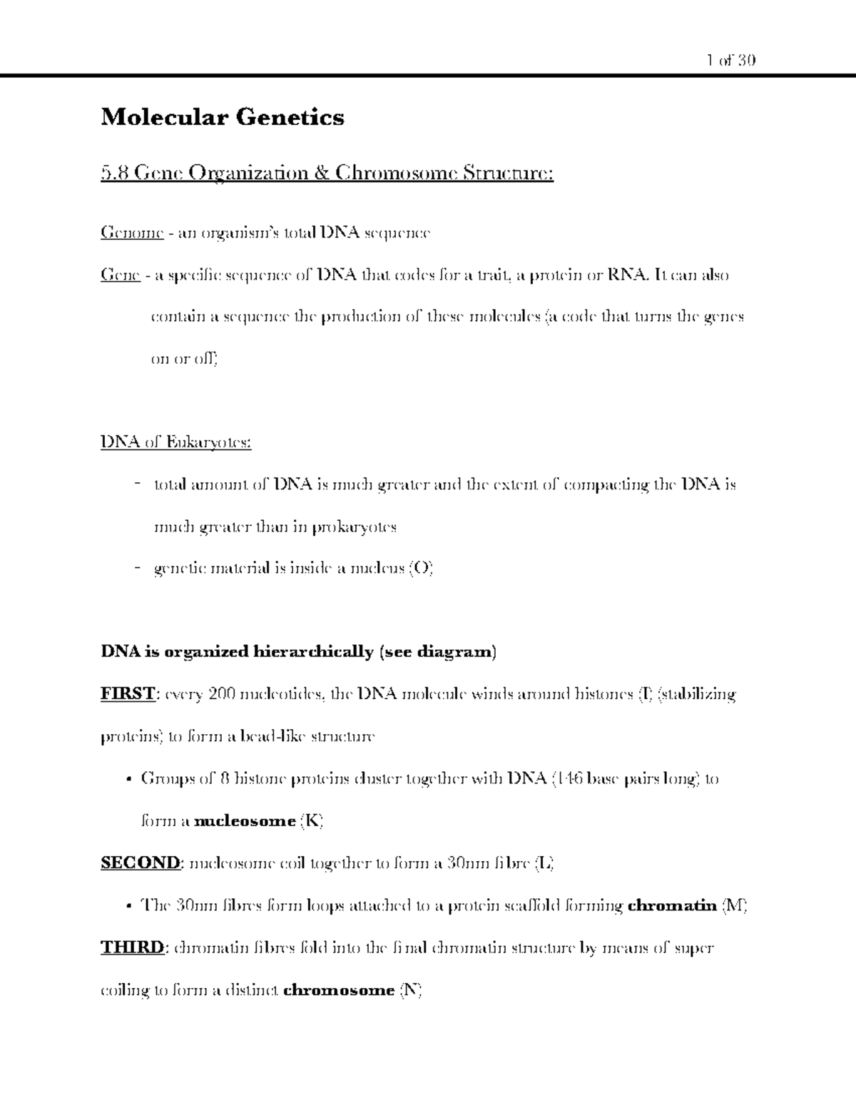Gr.12 Biology - Unit 4: Molecular Genetics Overview and Key Concepts ...