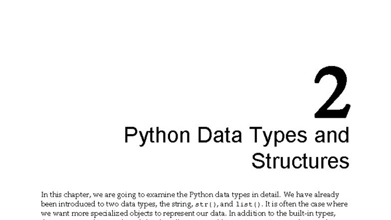 Python Data Types and Structures Overview (CS101) - Studocu