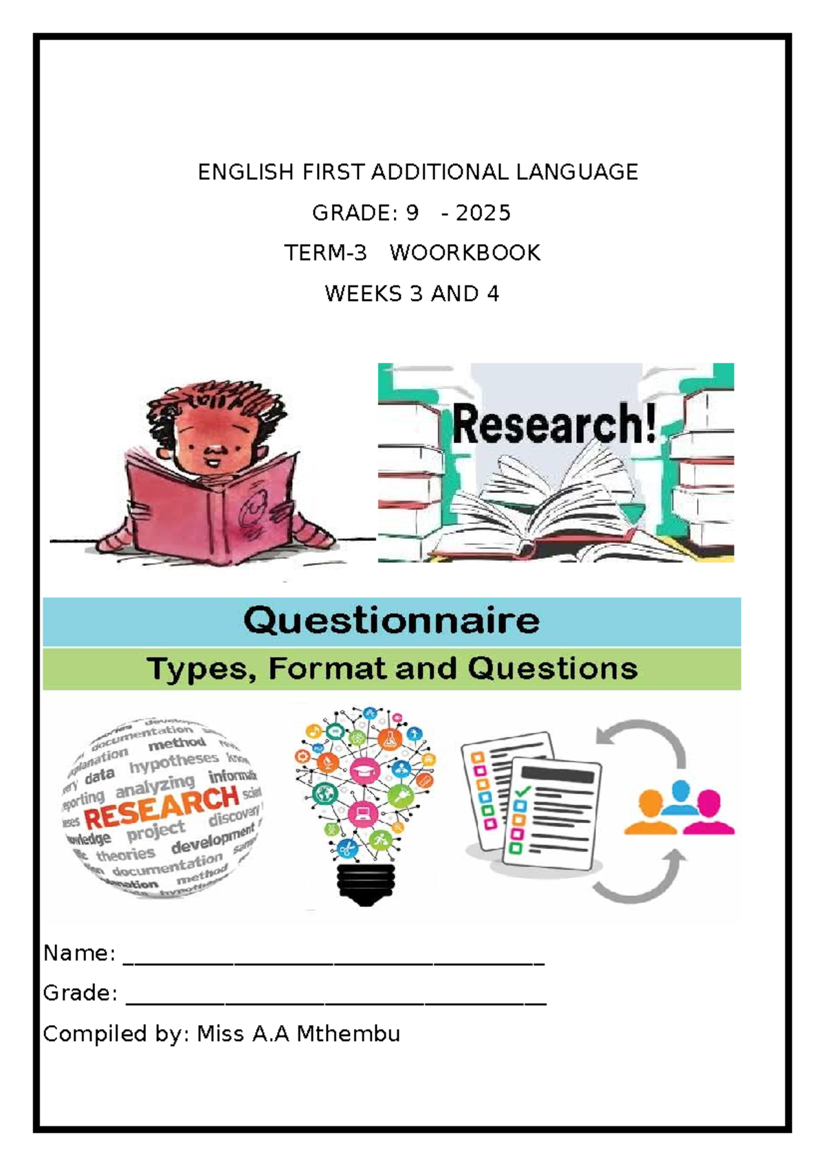 ENGLISH FIRST ADDITIONAL LANGUAGE GRADE 9 TERM 3 WORKBOOK WEEKS 3-4 ...
