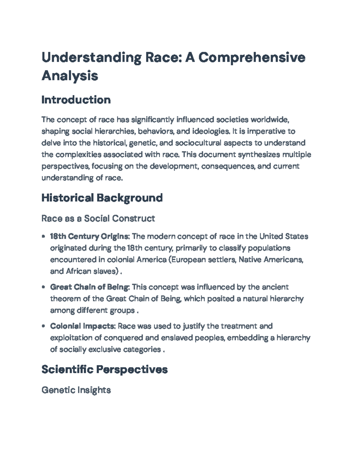 Understanding Race: Comprehensive Analysis and Insights (Course Code ...