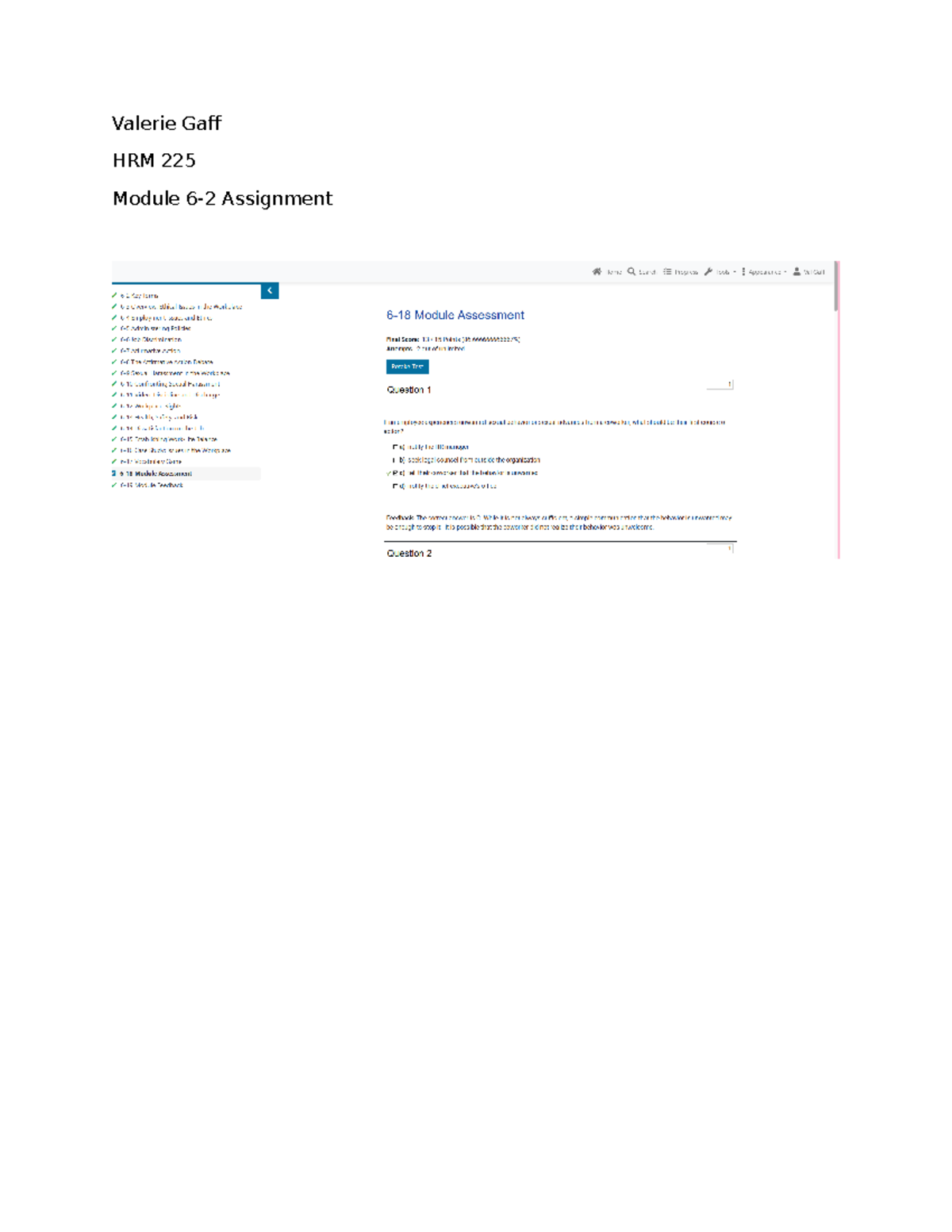 HRM 225 Module 6-2 Assignment: Ethical Workplace Issues Overview - Studocu