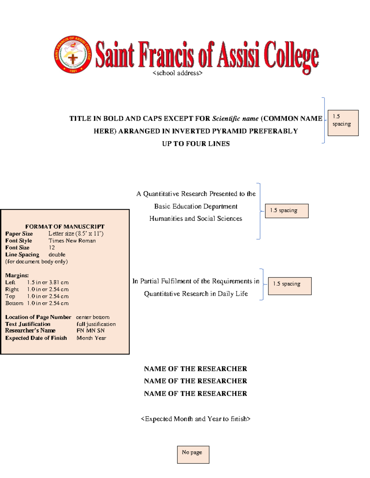 QUANTITATIVE RESEARCH PAPER FORMAT (HUMANITIES & SOCIAL SCIENCES) - Studocu