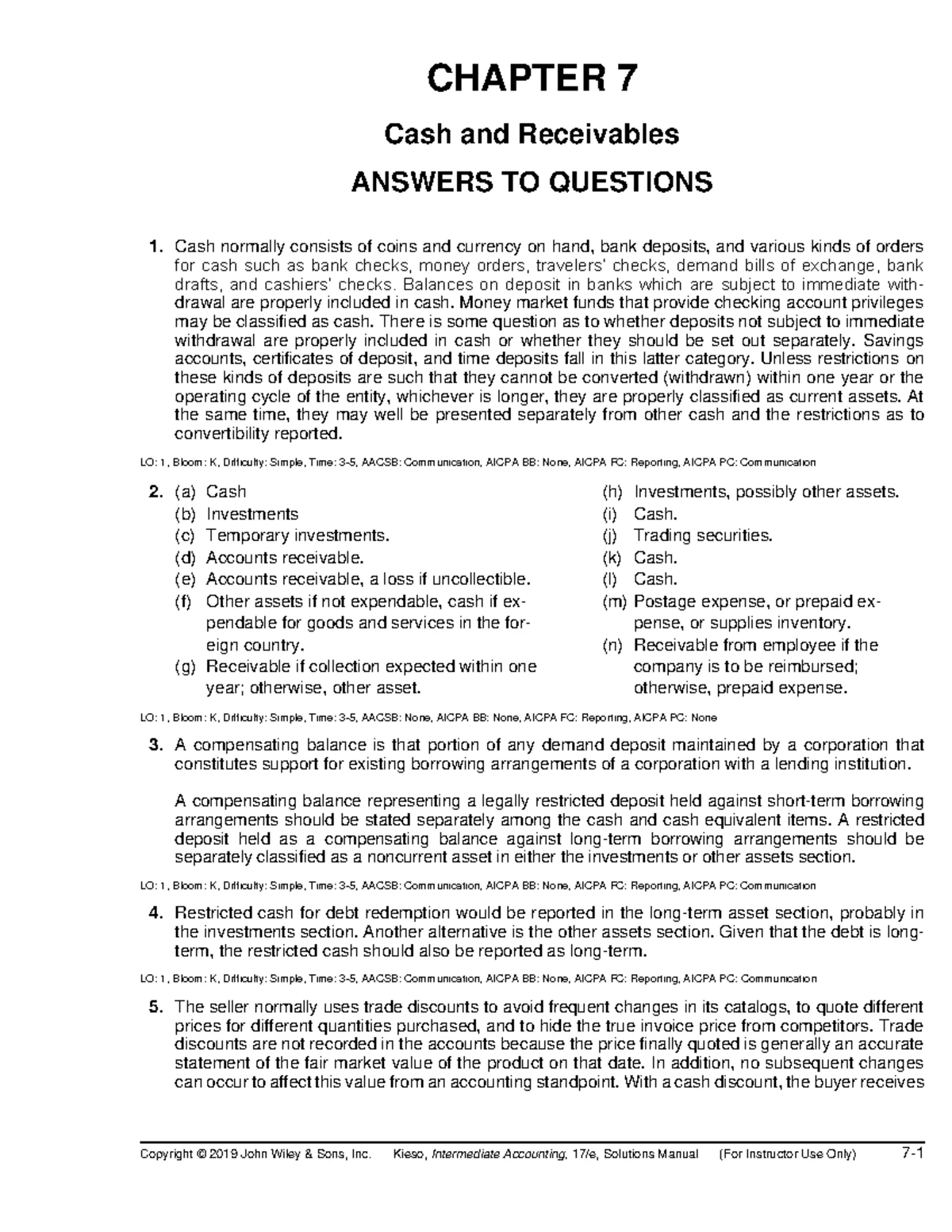 Ch09 Kieso Intermediate Accouting Answer Key Copyright 2010 John