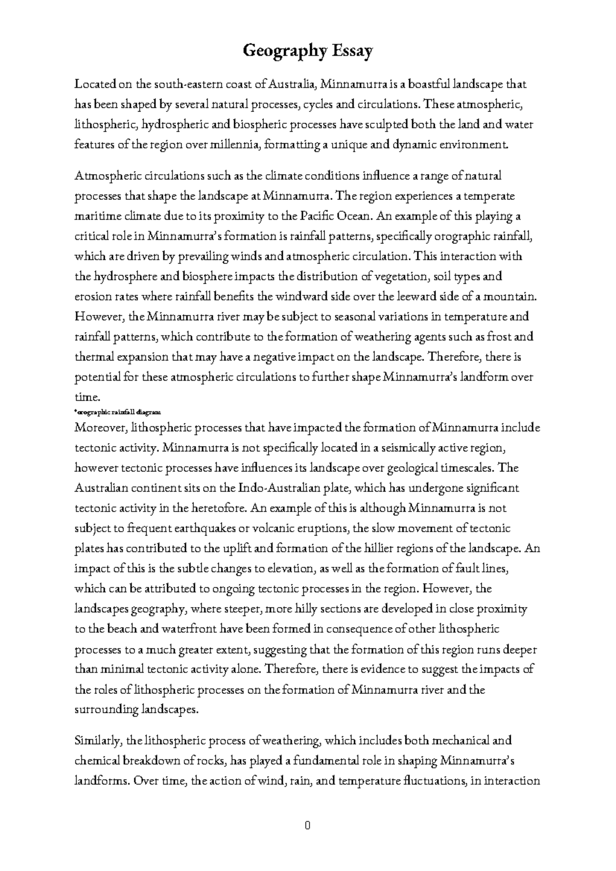 Geography Essay: Analyzing Natural Processes at Minnamurra - Studocu