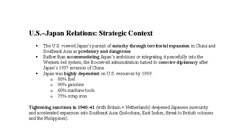 U.S.-Japan Relations: Strategic Context and Deterrence Failures (HIST ...