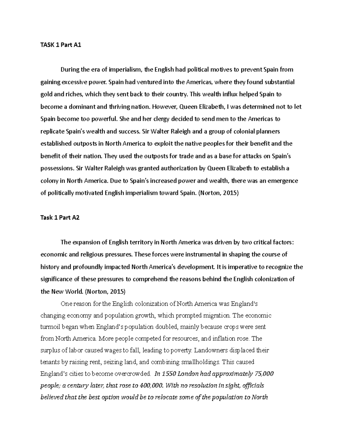 WGU History C121 Task 1: English Colonization & American Revolution ...