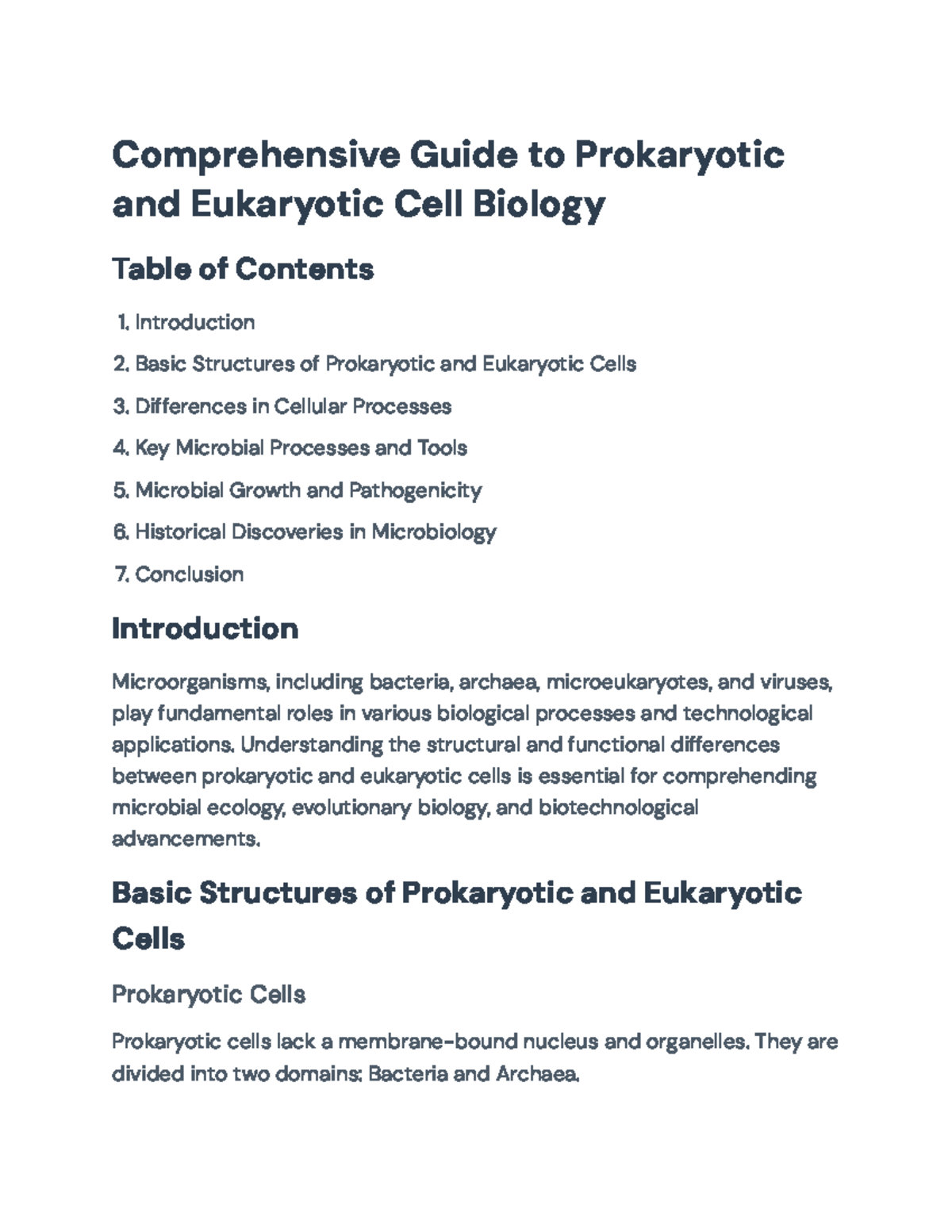 Comprehensive Guide to Prokaryotic and Eukaryotic Cell Biology ...