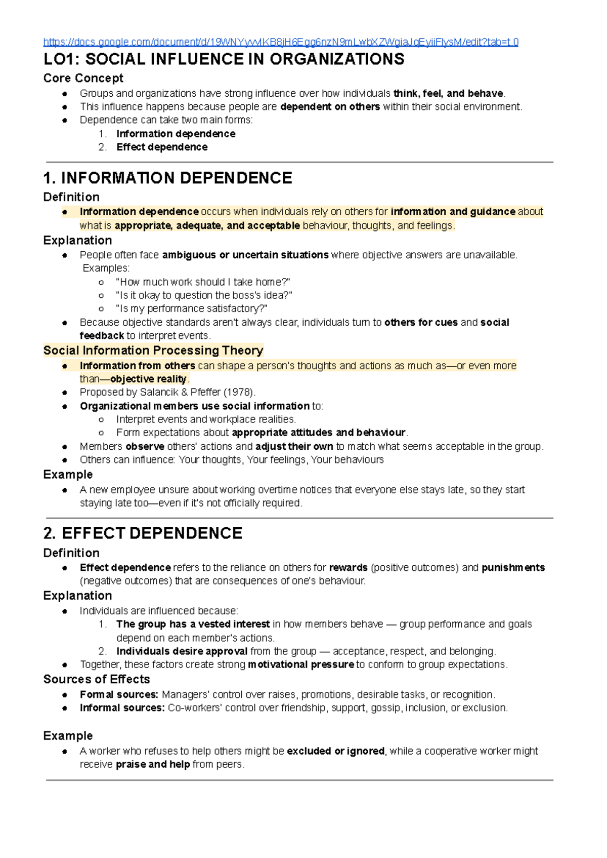 LO1: Social Influence in Organizations - Chapter 8 Notes - Studocu