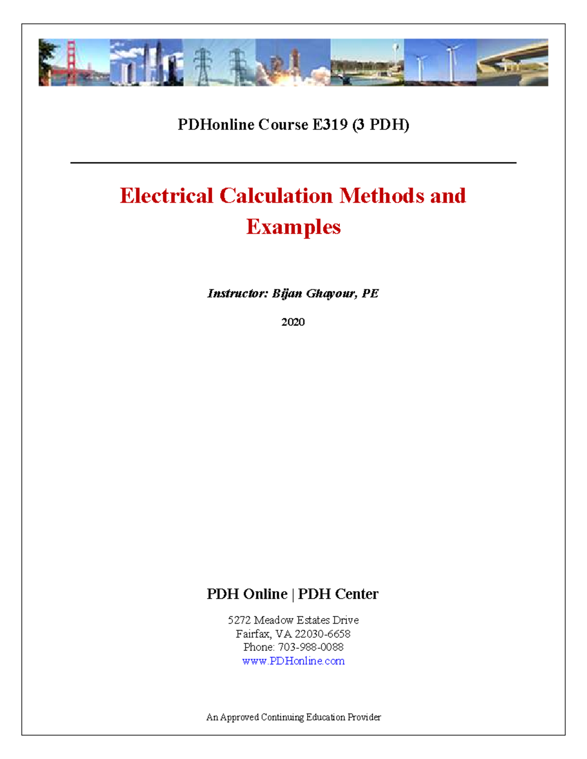 PDH Course E319: Electrical Calculation Methods & Examples - Studocu